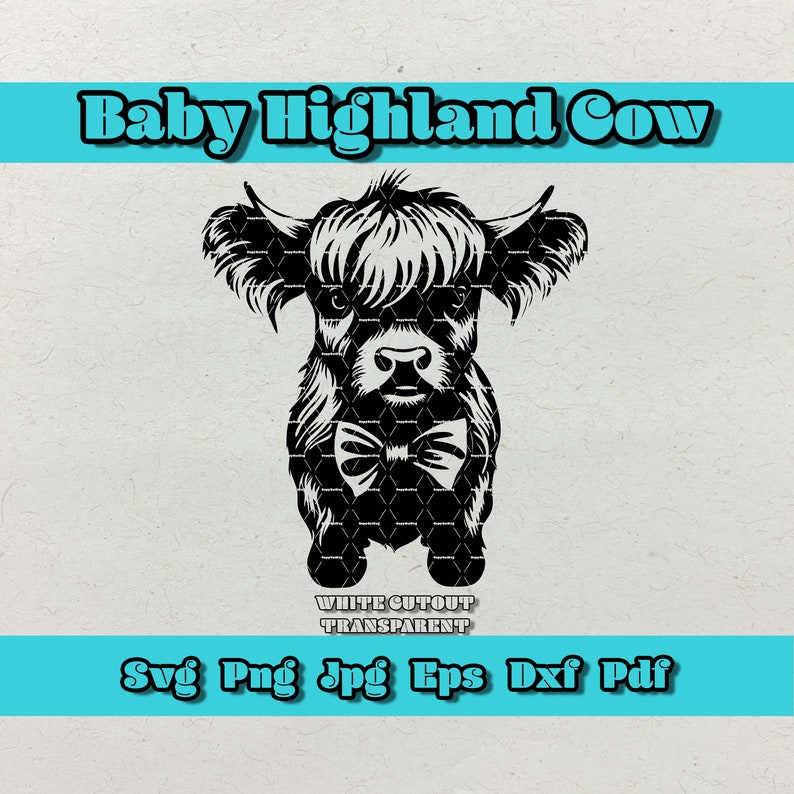 Baby Highland Cow Svg, Highland Cow Svg, Highland Cow Clipart Vector ...