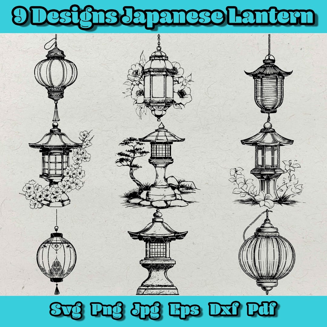 Japanese Lantern SVG Bundle, Asian Light Home Decor Png, Japanese ...