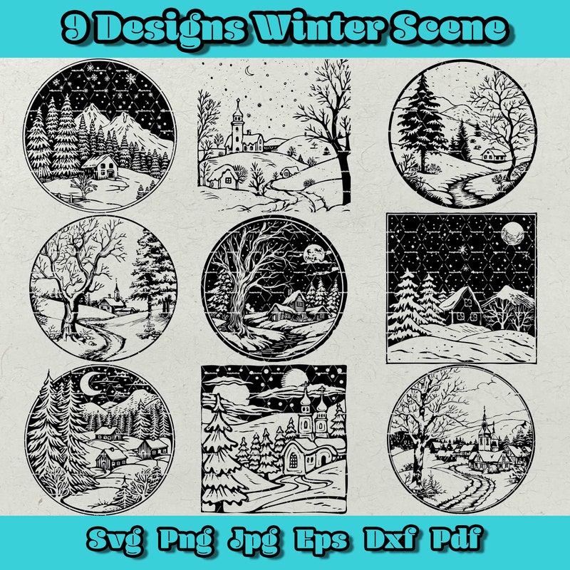 Winter Scene Svg - Etsy