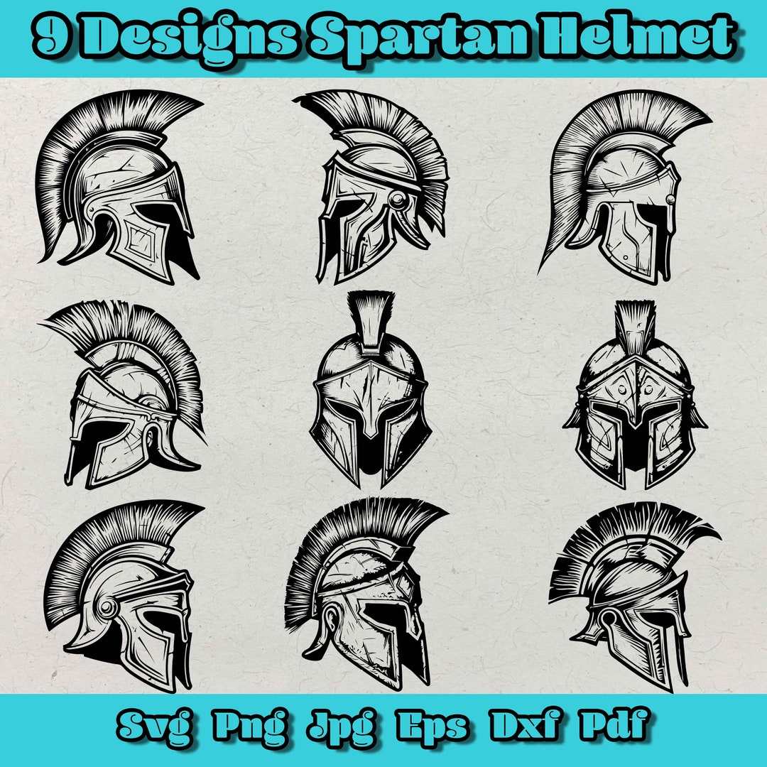 Spartan Helmet SVG Bundle: Warrior Gladiator Vector (digital Product ...