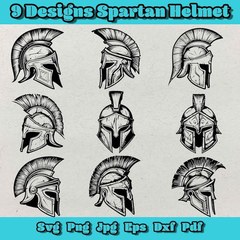 Spartan Helmet SVG Bundle: Warrior Gladiator Vector (digital Product ...