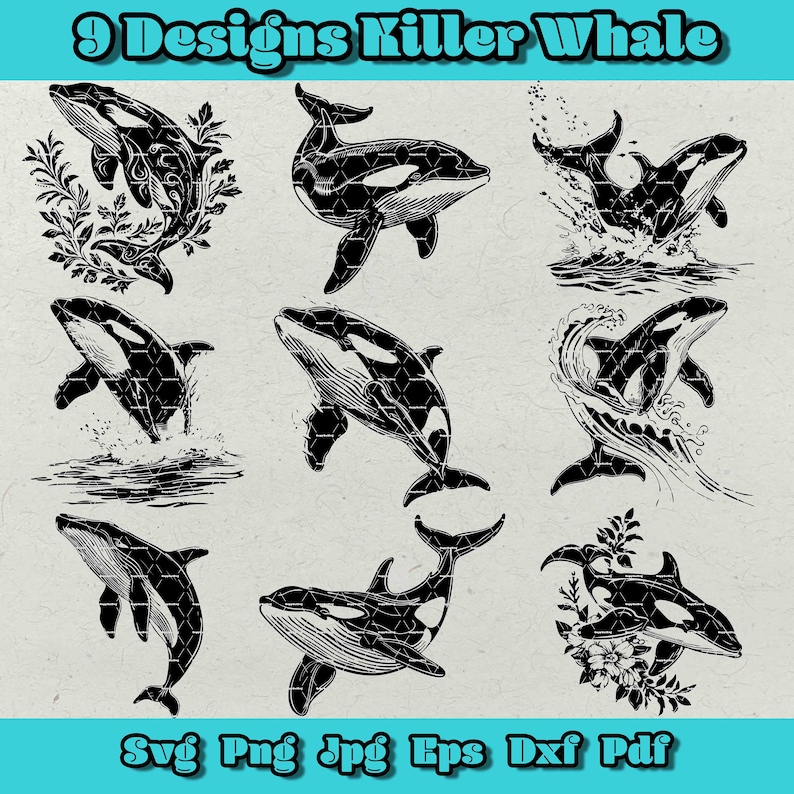 Killer Whale Svg Bundle, Whale Png, Orca Killer Whale Apex Predator Pod ...