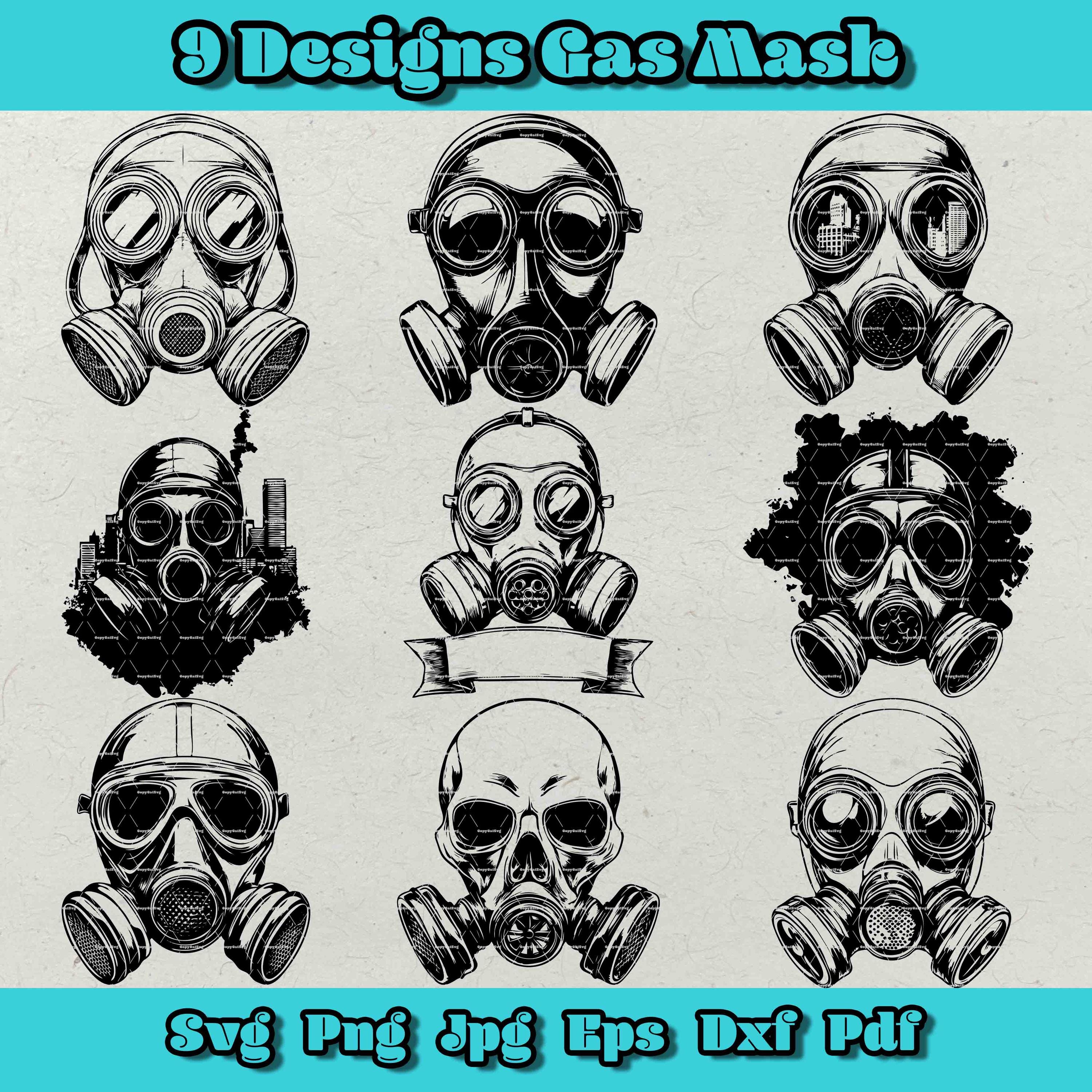 Gas Mask SVG Bundle, Gas Mask PNG, Gas Mask Cut File, Gas Mask Clipart ...