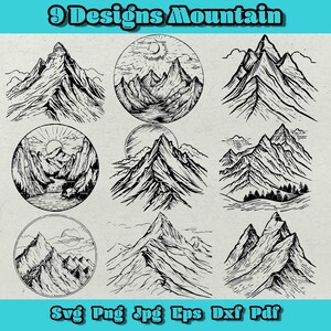 Mountain Svg Bundle, Mountain Landscape Svg, Travel Svg, Nature Png ...