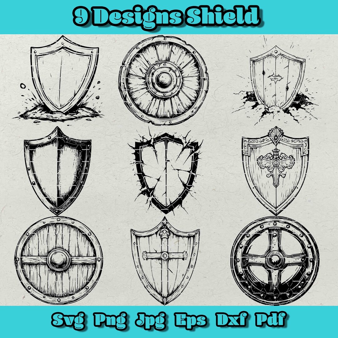 Warrior Shield SVG Bundle: Ancient, Royal, Round Designs (digital ...