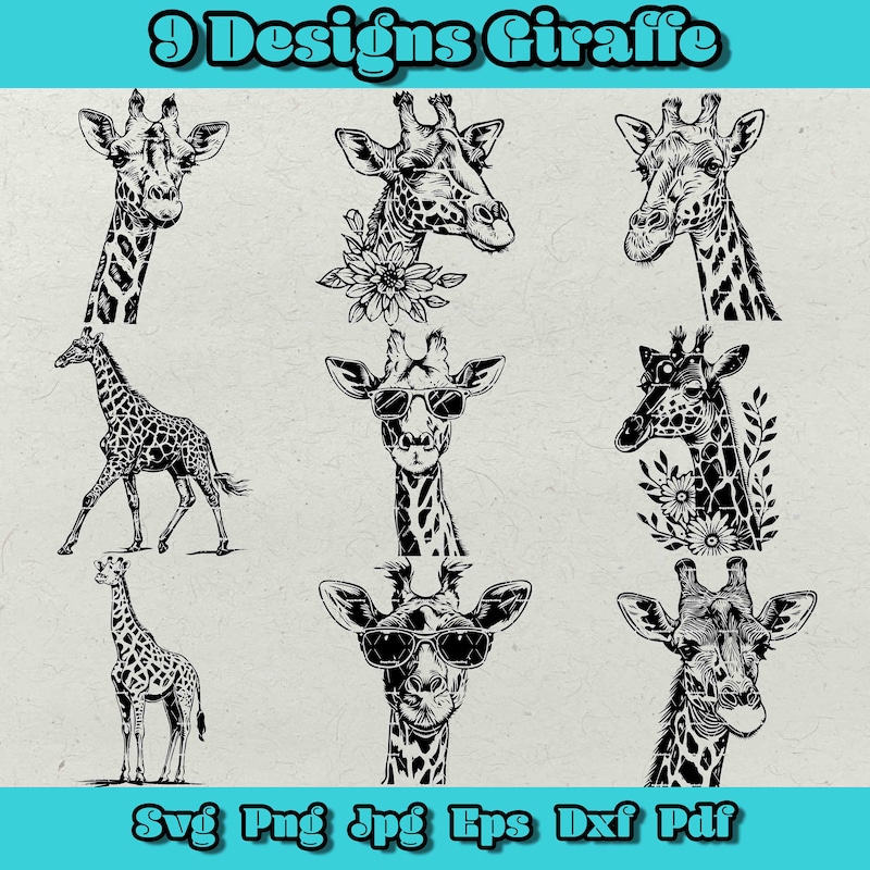 Giraffe Svg - Etsy