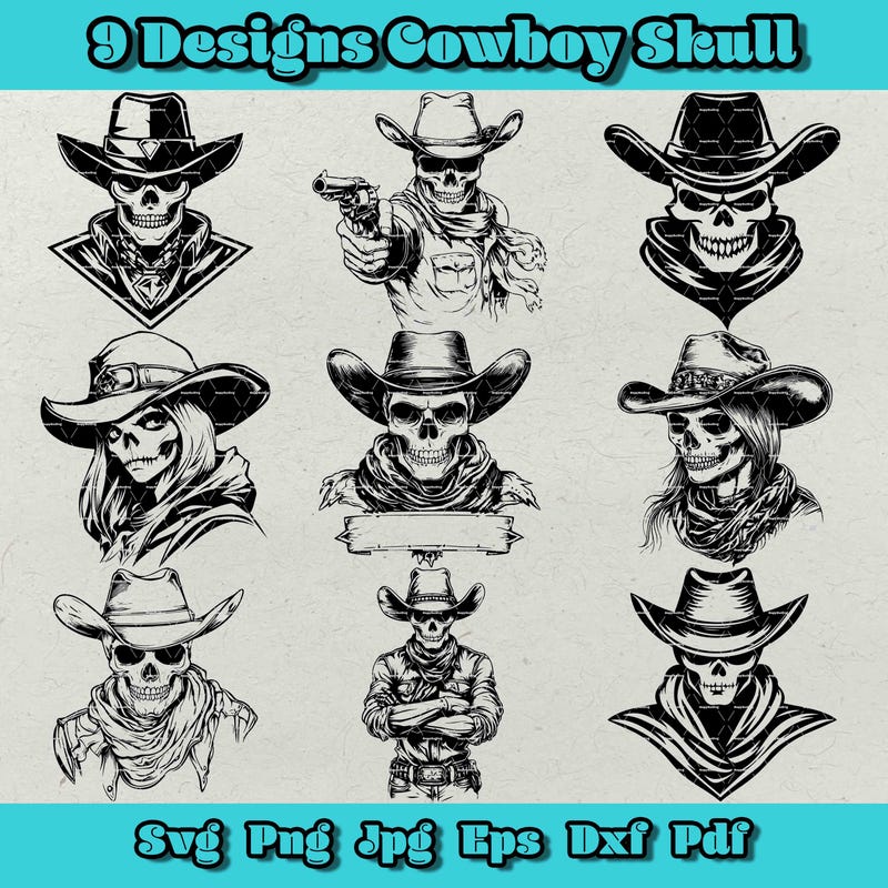 Skull Outlaws Svg - Etsy
