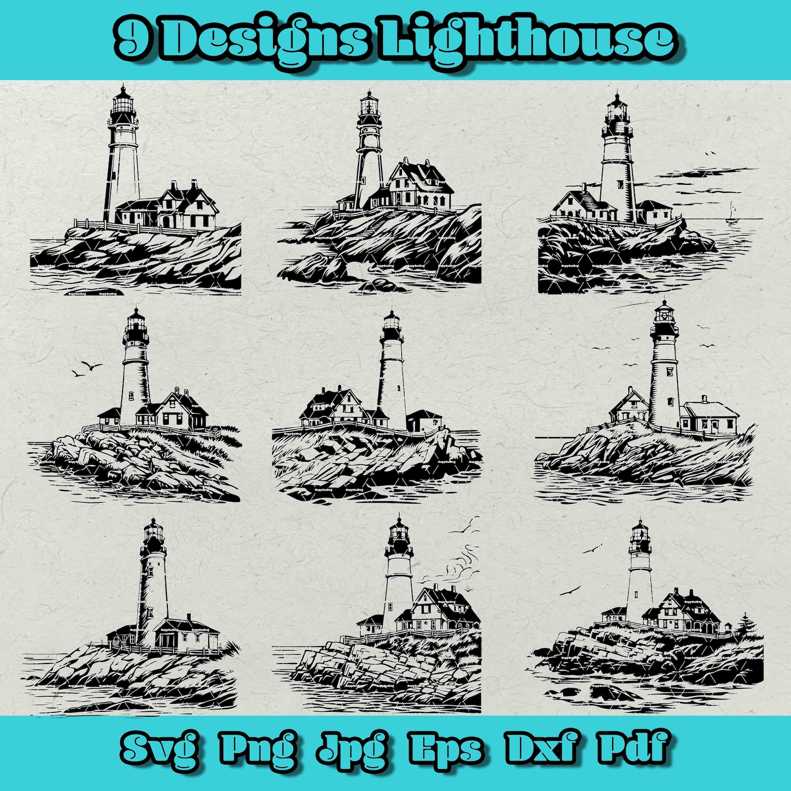 Lighthouse SVG Bundle, Lighthouse Png, Ocean Svg, Sea Svg, Portland ...