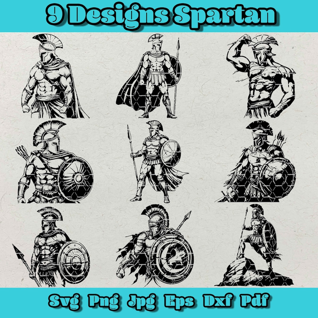 Spartan Svg Bundle, Spartan Vector, Spartan Helmet Svg, Warrior Svg ...