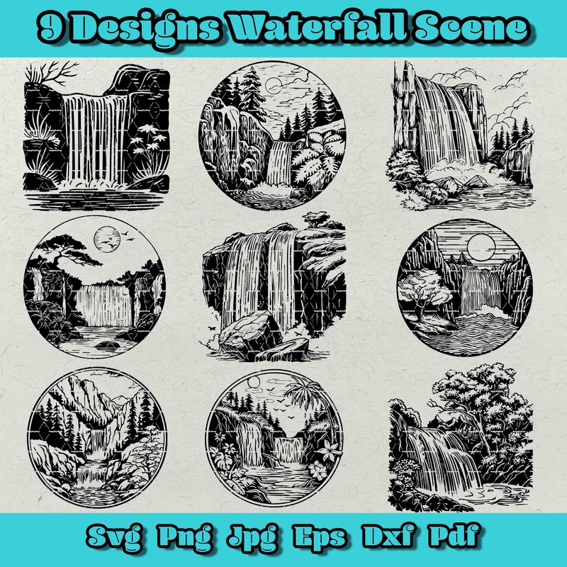 Waterfall Svg - Etsy