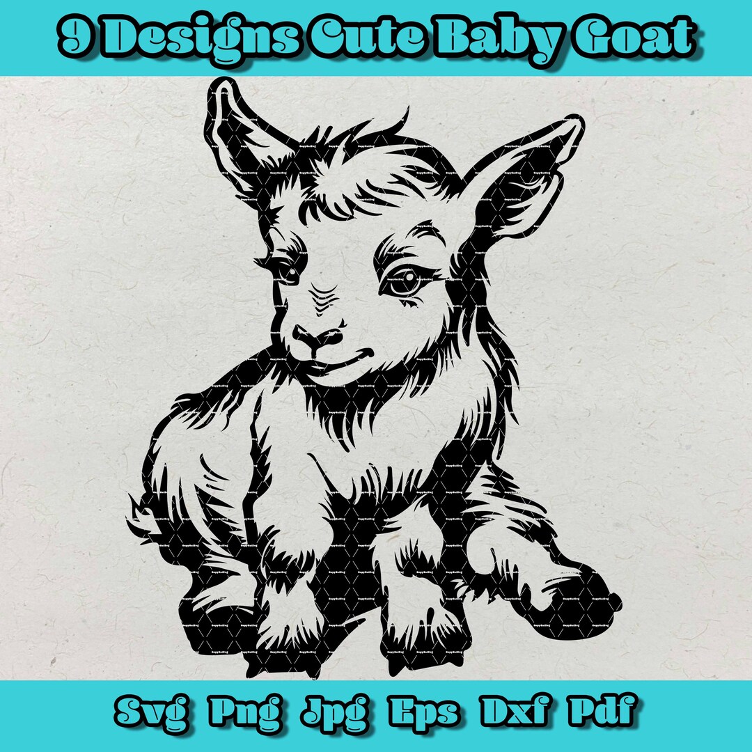 Cute Baby Goat Svg, Farm Goat Png, Goat Clipart, Hand Drawn Goat Vector ...