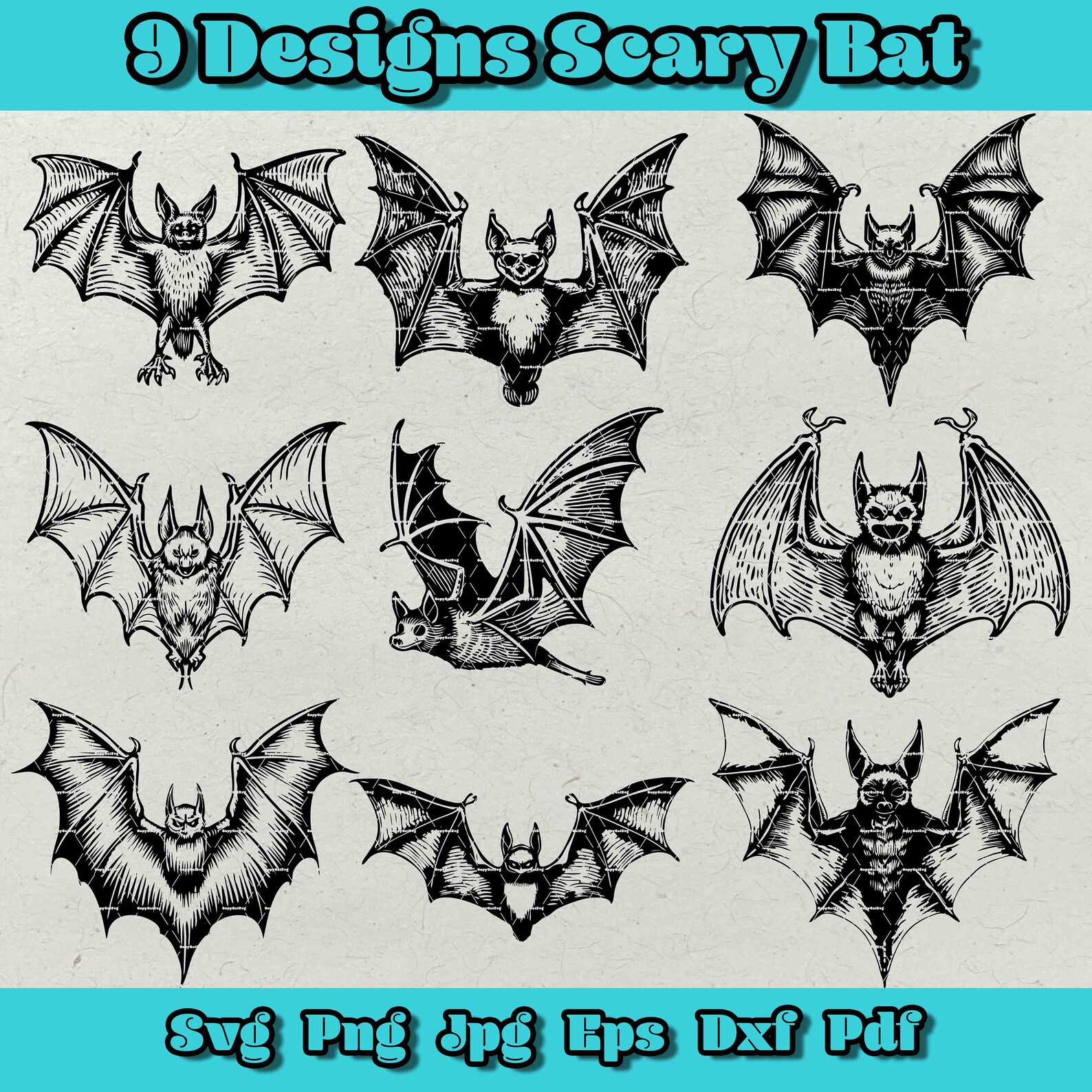 Scary Bat Svg Bundle, Animal Svg, Gothic Png,halloween Bat Svg ...