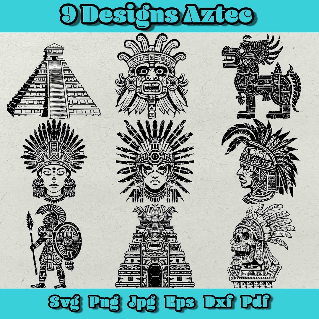 Aztec Svg Bundle, Ancient Aztec Skull Warrior Svg, Aztec Woman Svg ...