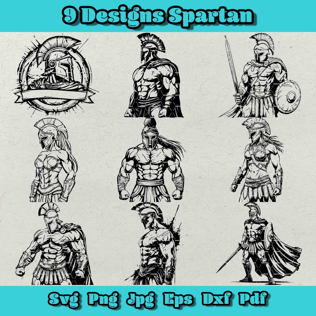 Spartan Svg Bundle, Spartan Vector, Spartan Helmet Svg, Warrior Svg ...