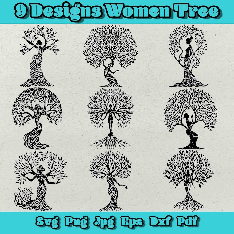Woman Tree SVG Bundle: Unique Women Clipart (digital Download) - Etsy