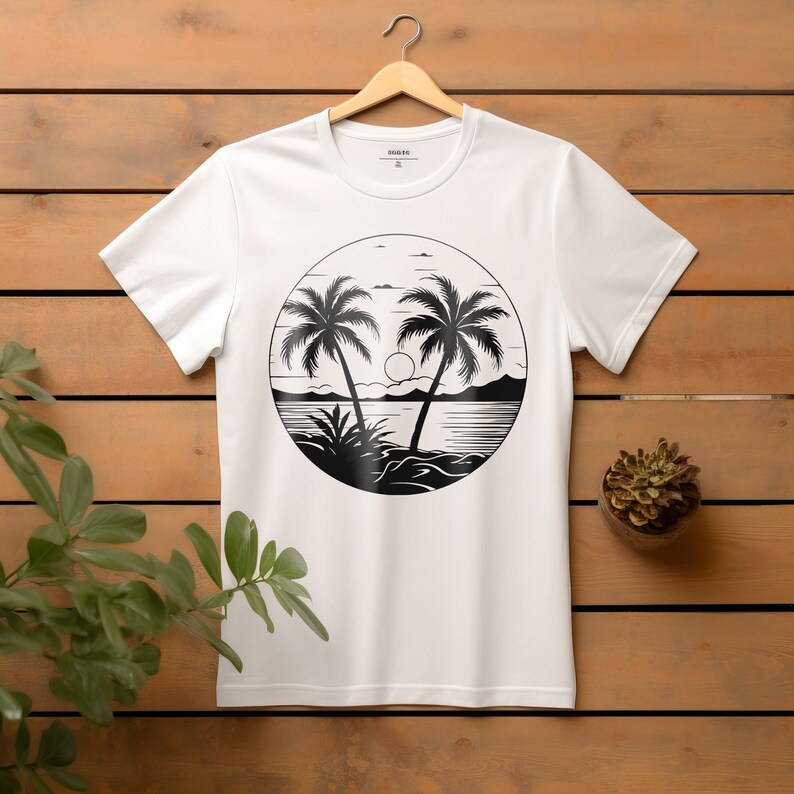 Beach Scene Svg Bundle, Sunset Beach Svg, Sunset Landscape, Nature Scene, Tropical Svg Files ...