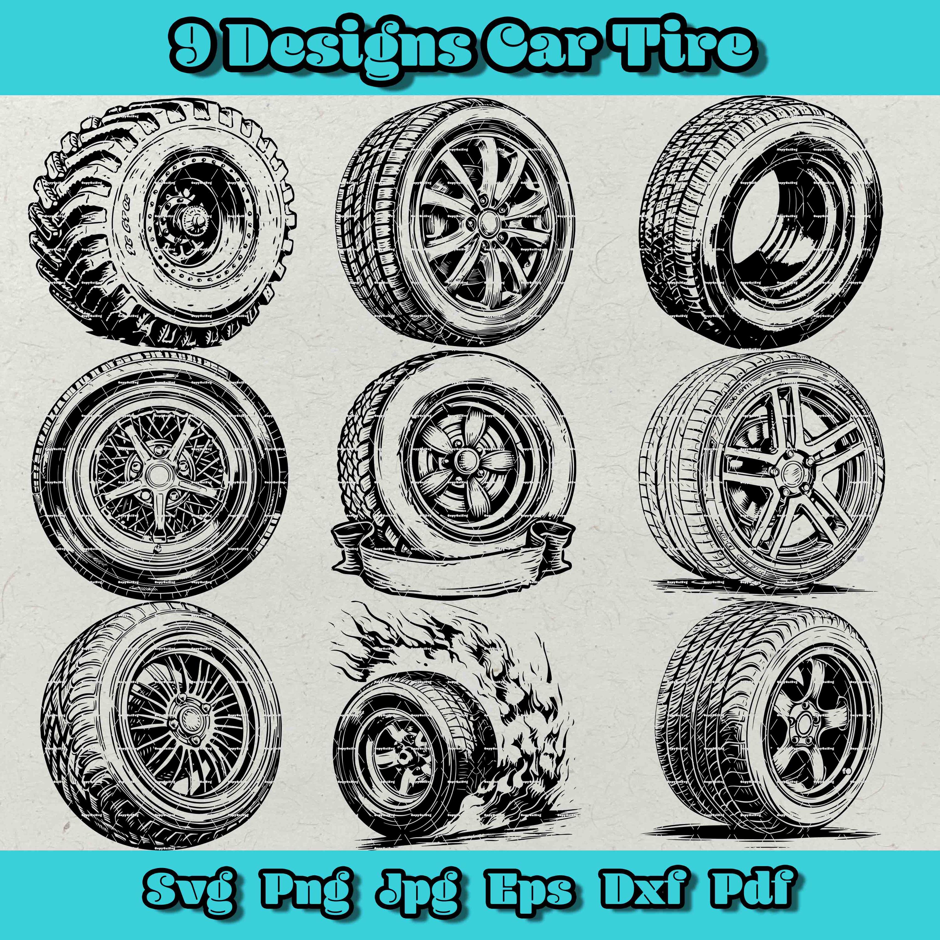 Car Tire Svg Bundle, Burning Car Wheel Svg, Monster Truck Tire Svg ...