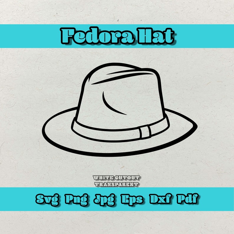 Fedora Hat SVG, Classic Hat PNG, Gentleman Hat Clipart, Gangster Hat ...