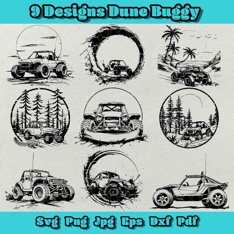 Dune Buggy Svg Bundle, Dune Buggy on the Beach Png, Offroad Vehicle ...