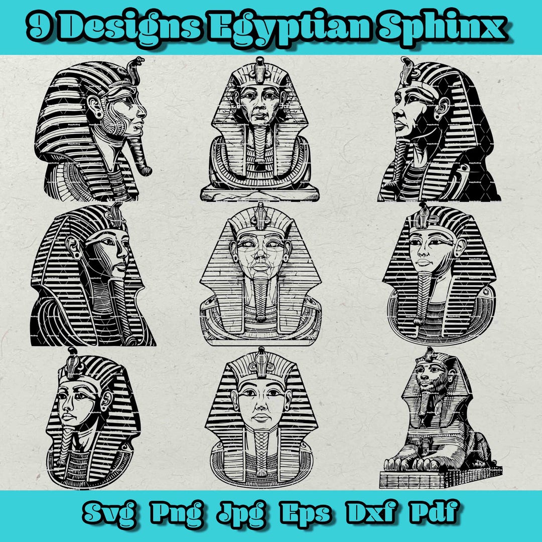 Egyptian Sphinx SVG Bundle: Pharaoh Designs (digital Product) - Etsy