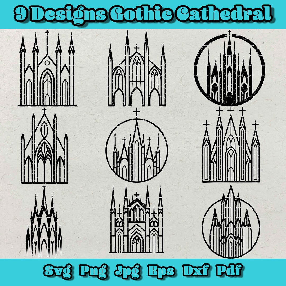 Gothic Cathedral Svg Bundle, Haunted Eerie Medieval Homes, Gothic ...