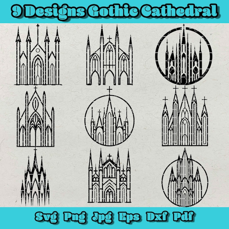 Gothic Cathedral Svg Bundle, Haunted Eerie Medieval Homes, Gothic ...