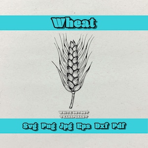 Wheat SVG, Wheat Stalk SVG, Grain Silhouette Clipart, Wheat Grass Cut ...