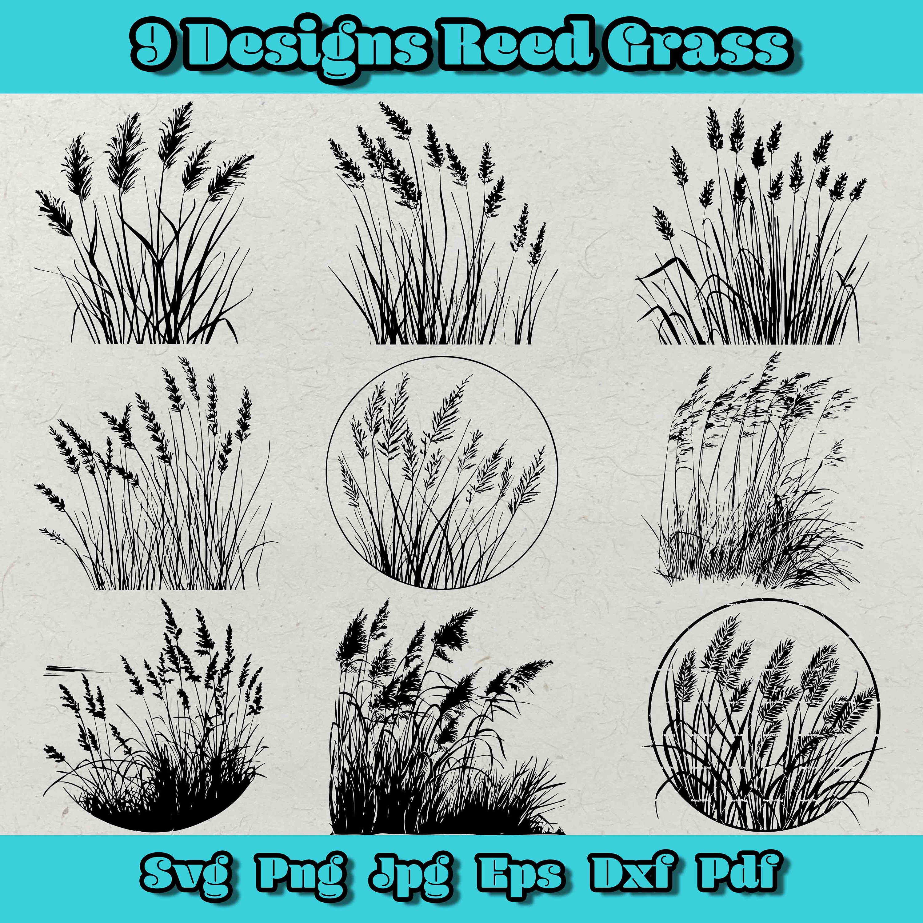 Reed Grass Svg Bundle, Grass Svg, Cattail Swamp Grass Svg, Grass Cut ...