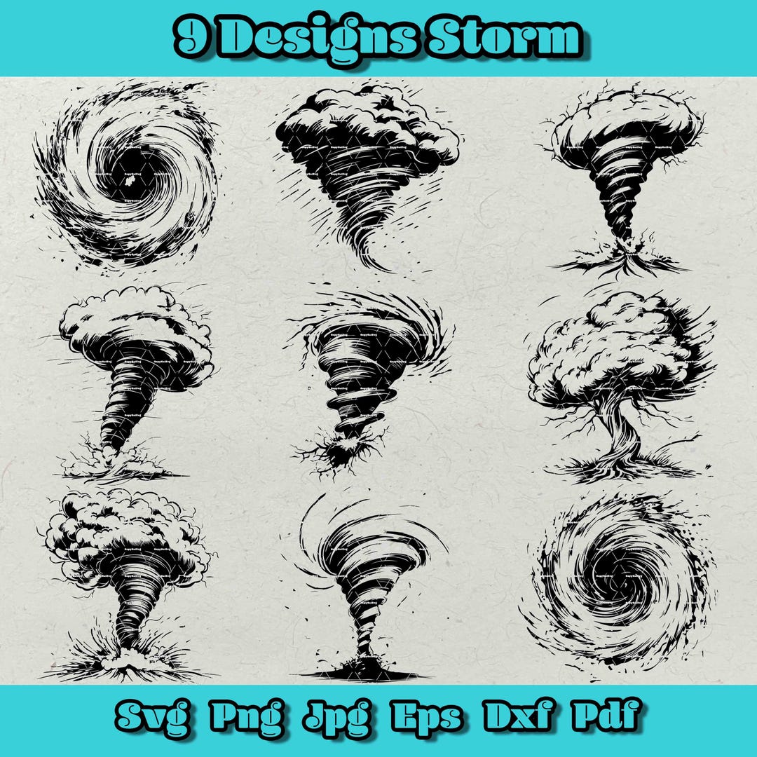 Storm SVG Bundle, Thunderstorm Clipart, Lightning Bolt Svg, Rainstorm ...