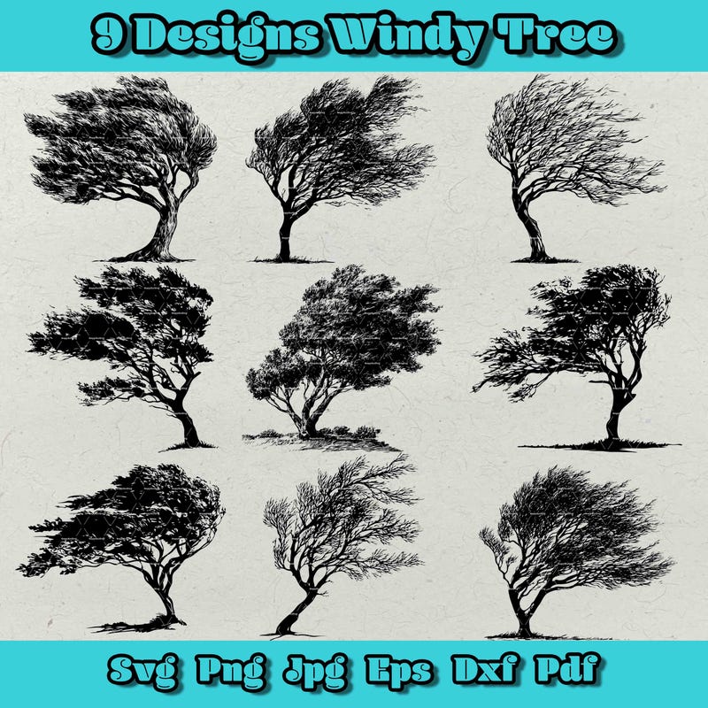 Wind Blowing Tree - Etsy