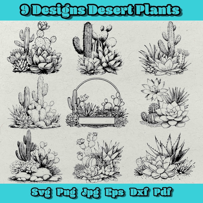 Cactus Line Art - Etsy
