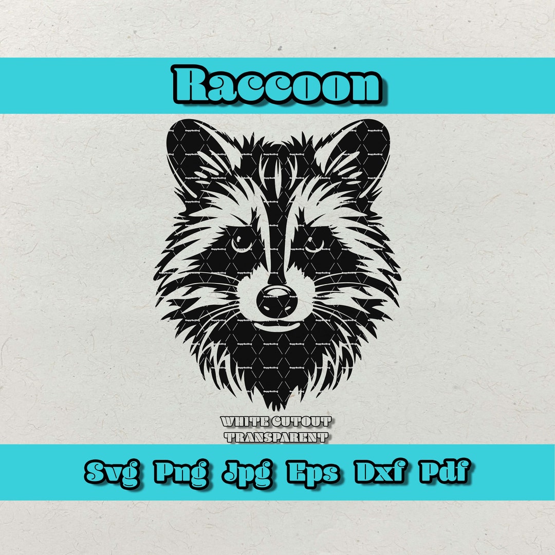 Raccoon SVG, Realistic Cute Raccoon Head SVG, Digital Download, Image ...