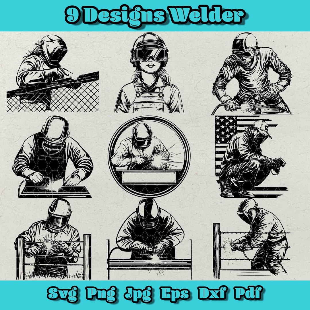 Welder Svg Bundle, 9 High-quality Welding Designs for Metalworkers ...
