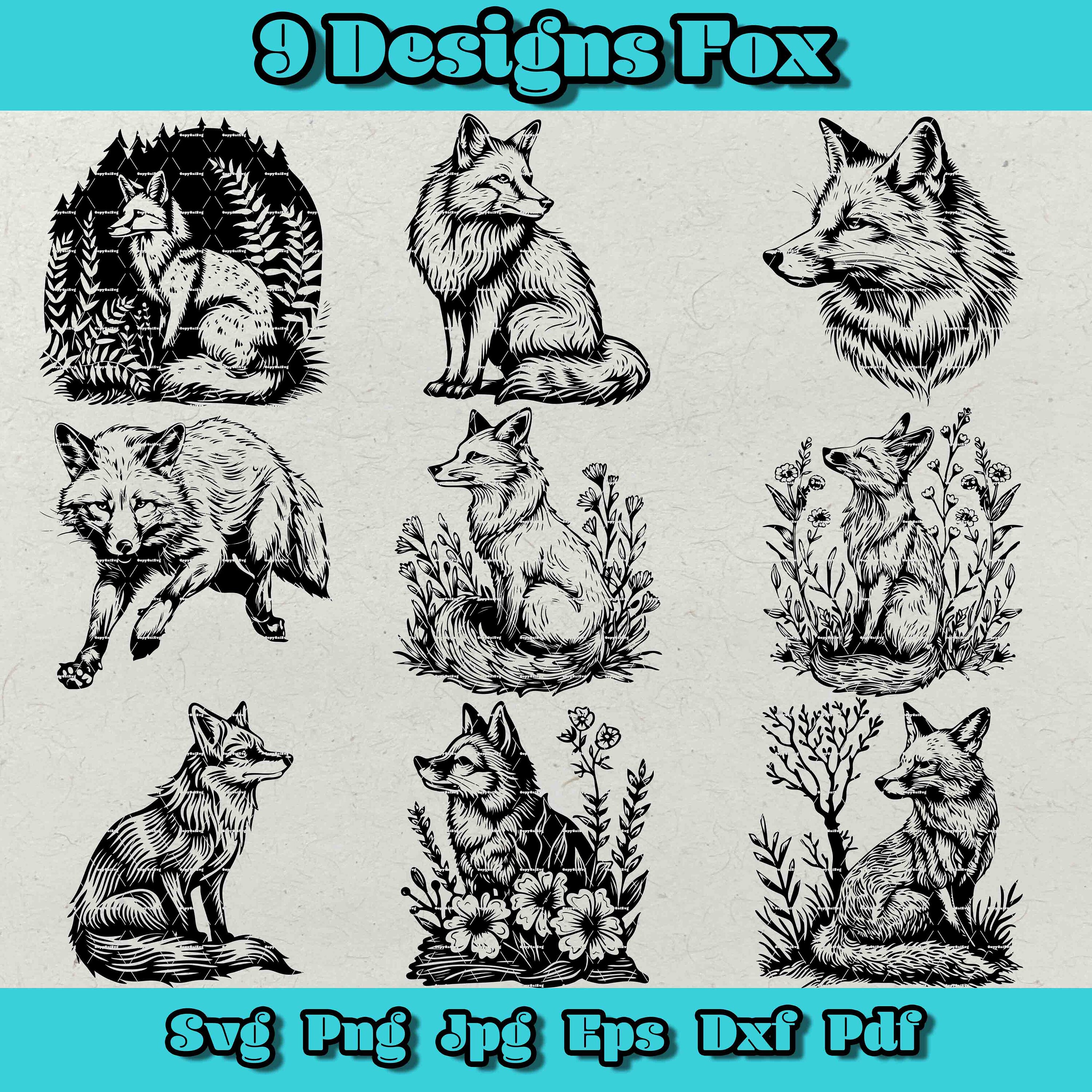 Fox Svg Bundle, Fox Head Png, Hunter Fox Svg, Cute Fox Dxf, Wild Fox ...