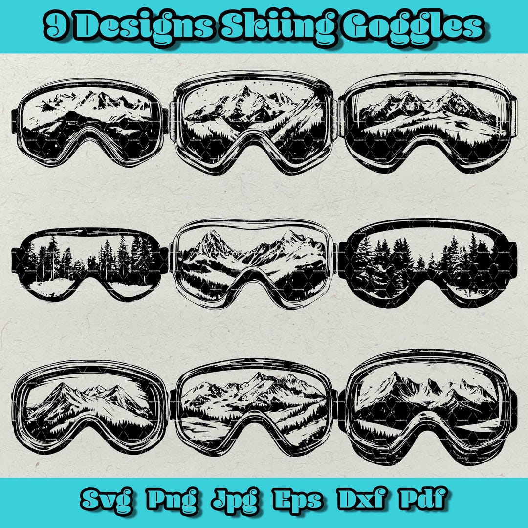 Skiing Goggles SVG Bundle: Winter Sports Clipart (9 Files) - Etsy