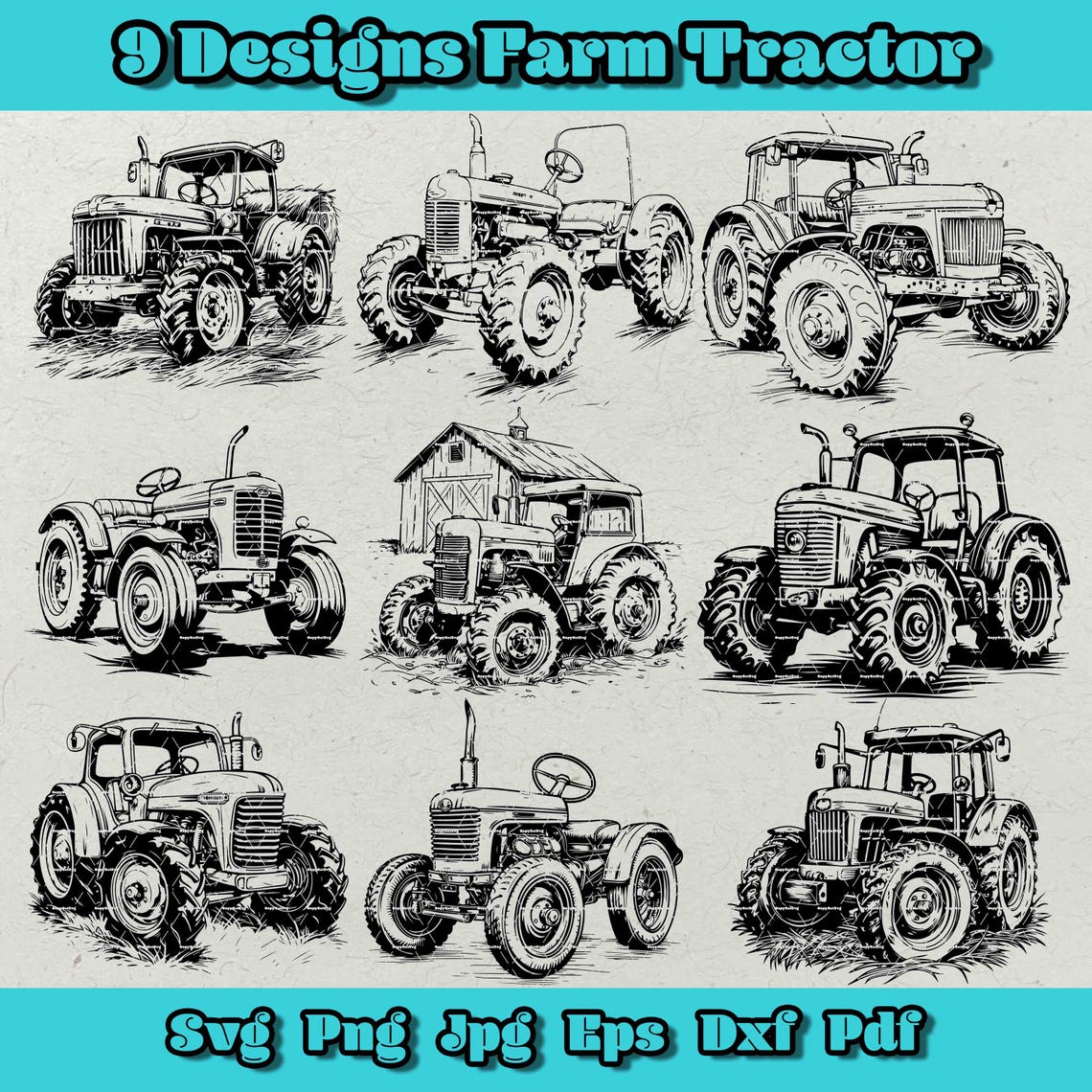 Farm Tractor SVG Bundle: Vintage Ranch Scene (digital Product) - Etsy