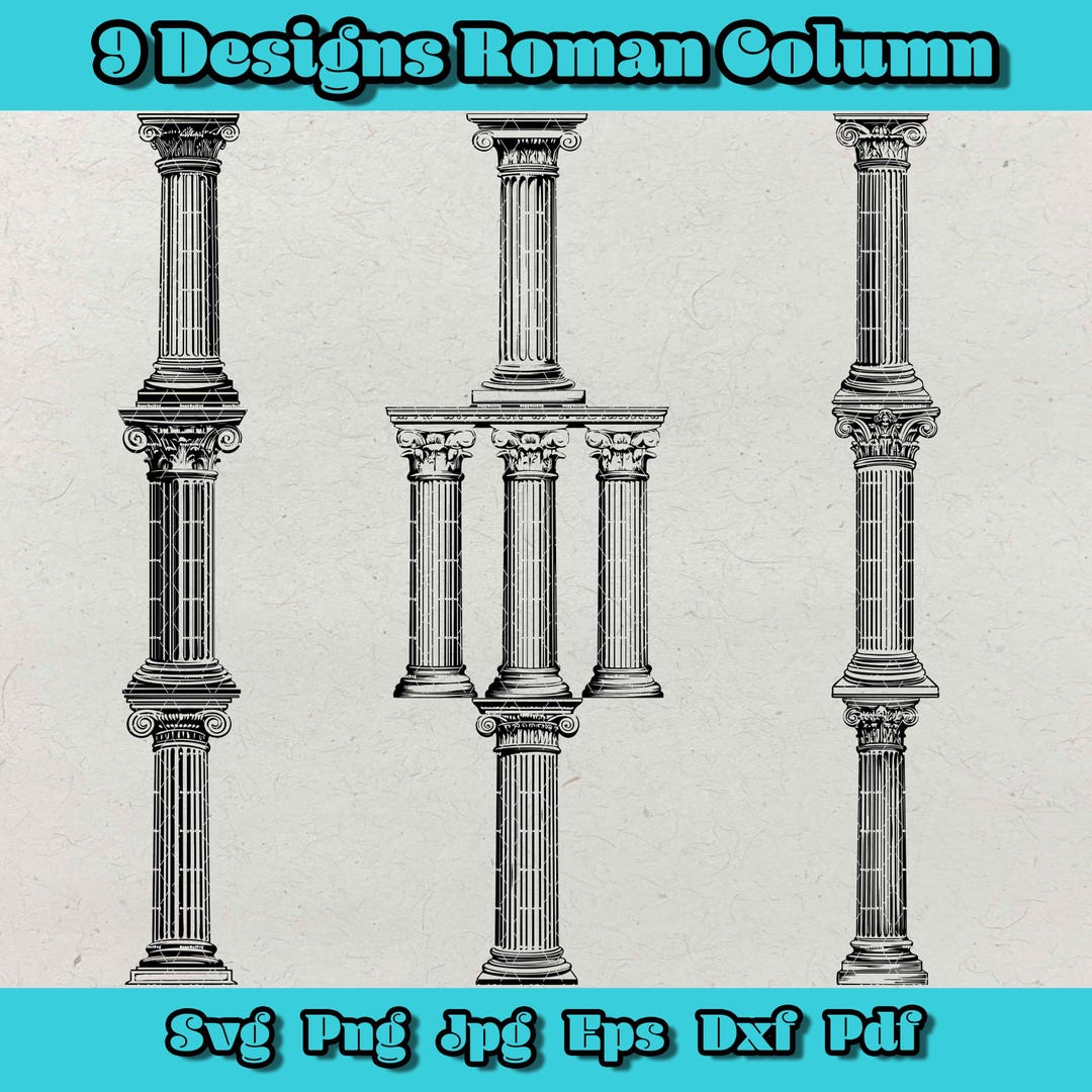 Roman Column SVG Bundle, Ancient Greek Column Clipart, Classic Roman ...