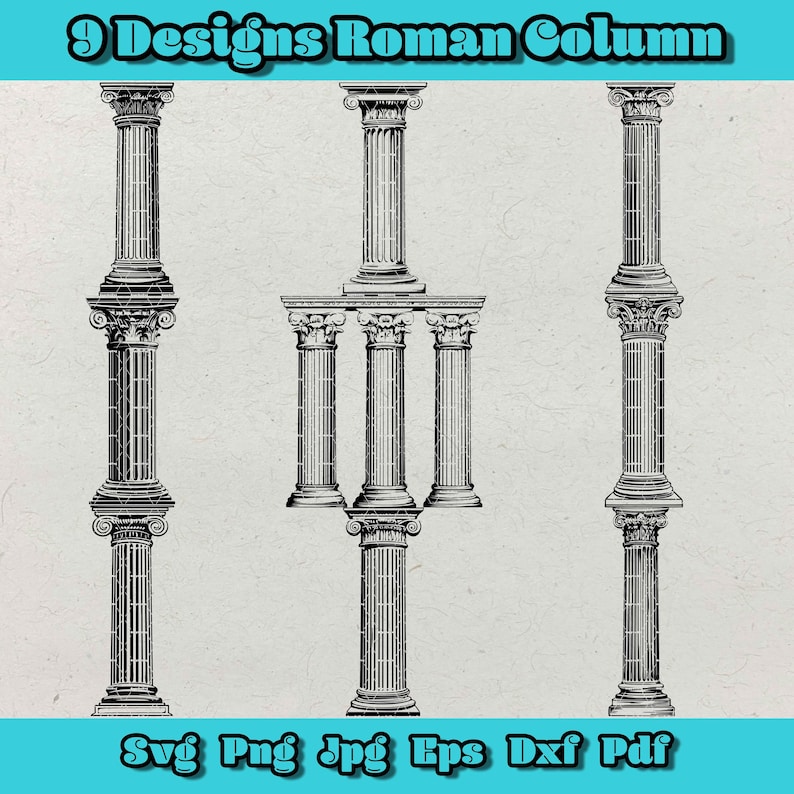 Roman Column SVG Bundle, Ancient Greek Column Clipart, Classic Roman ...