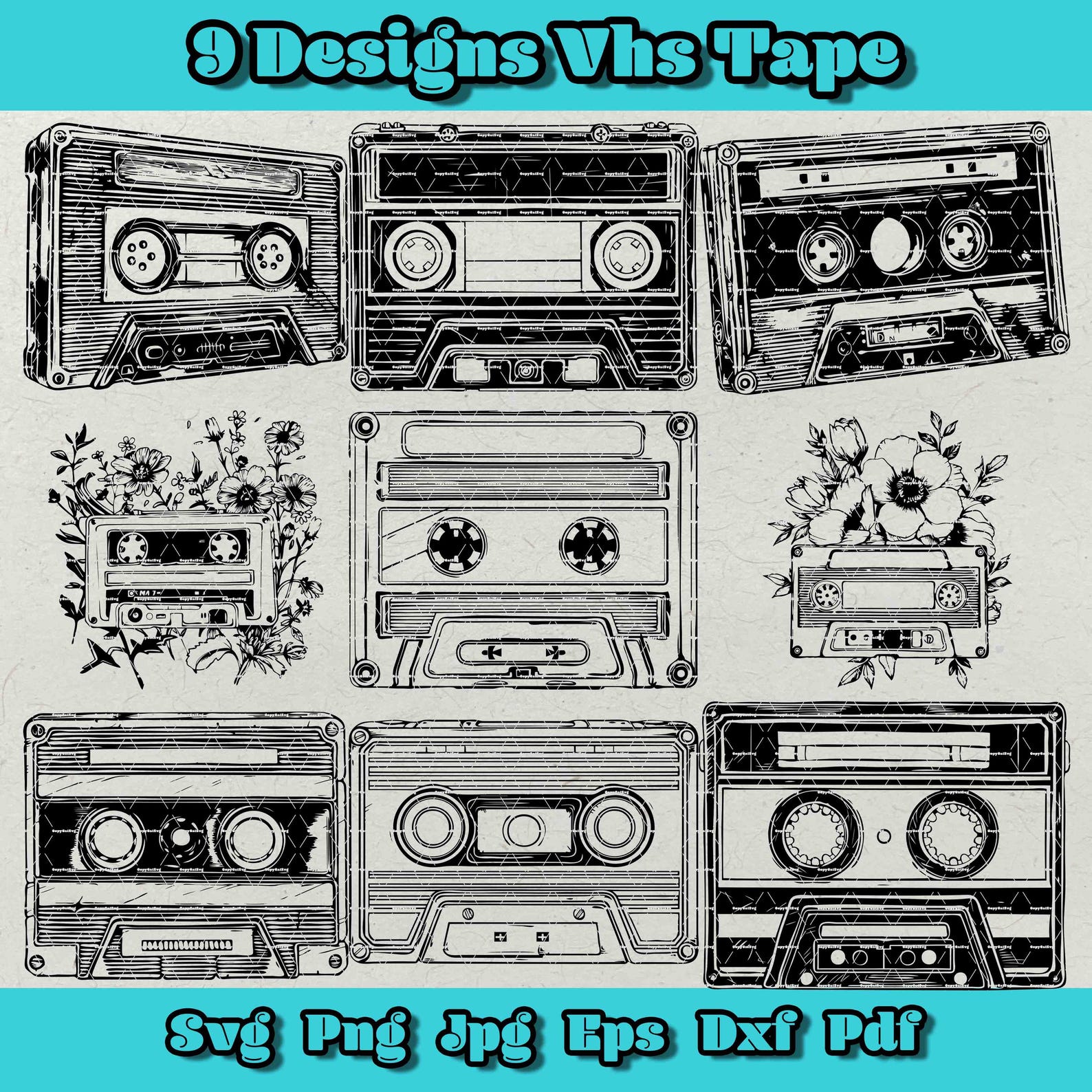 Vhs Tape Svg Bundle, Vhs Cassette SVG Png Bundle, VHS Vector ...