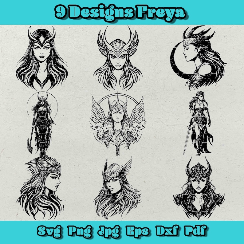 Freya Svg Bundle, Norse Goddess Clipart, Viking Mythology Png ...