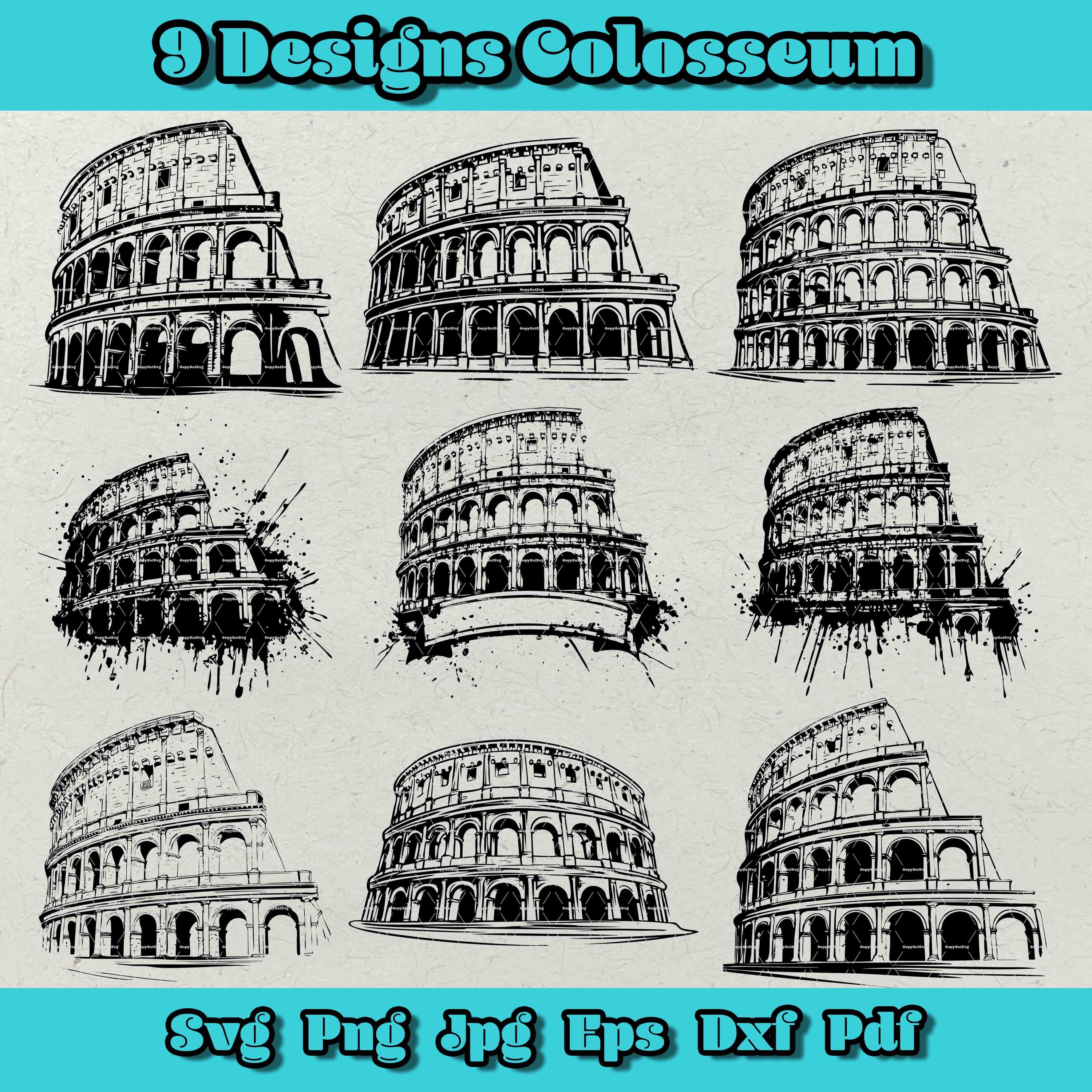 Colosseum SVG Bundle, Rome Landmark Clipart, Ancient Architecture Png ...