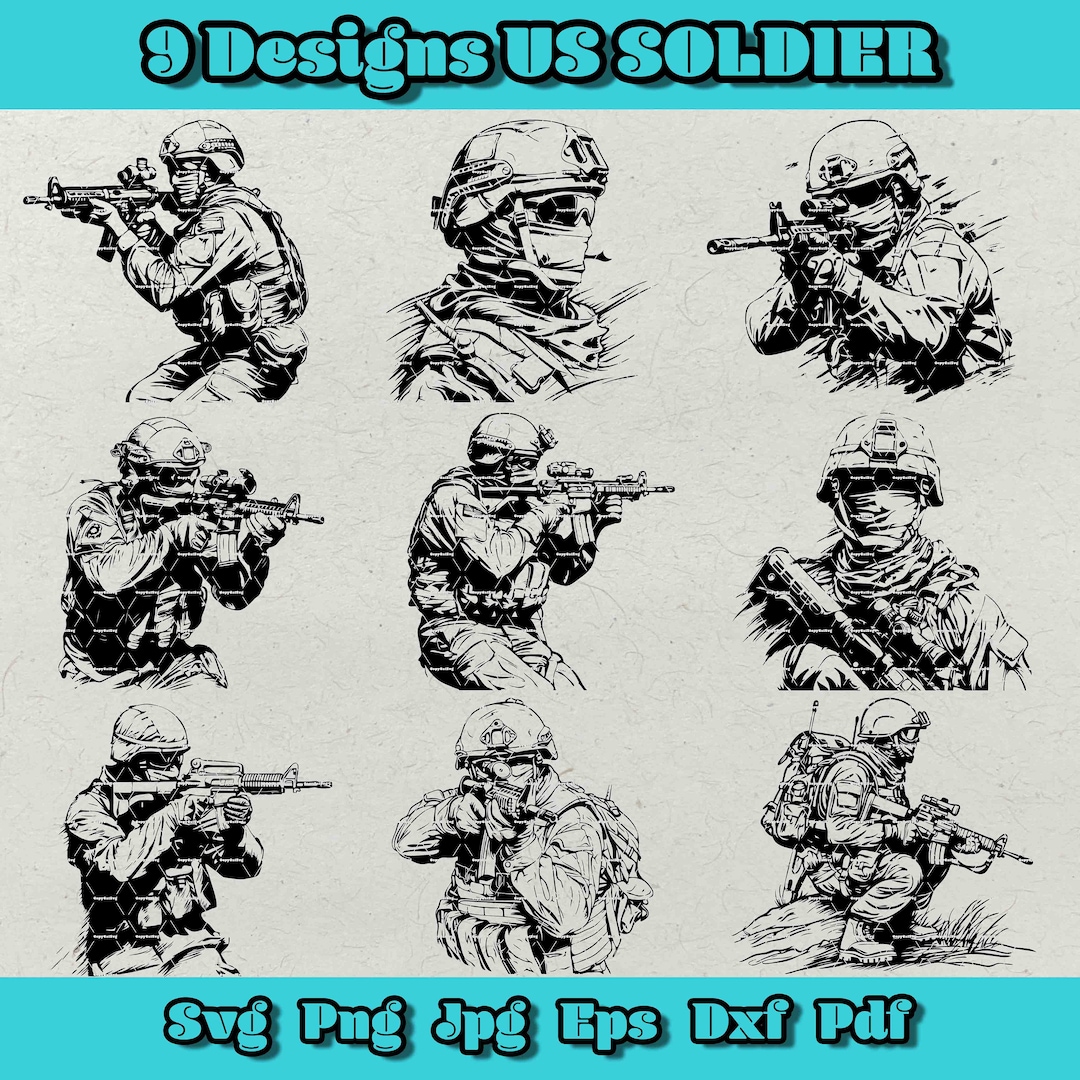 Us Military Soldier Svg Bundle,solider Svg, US Military Operation War ...