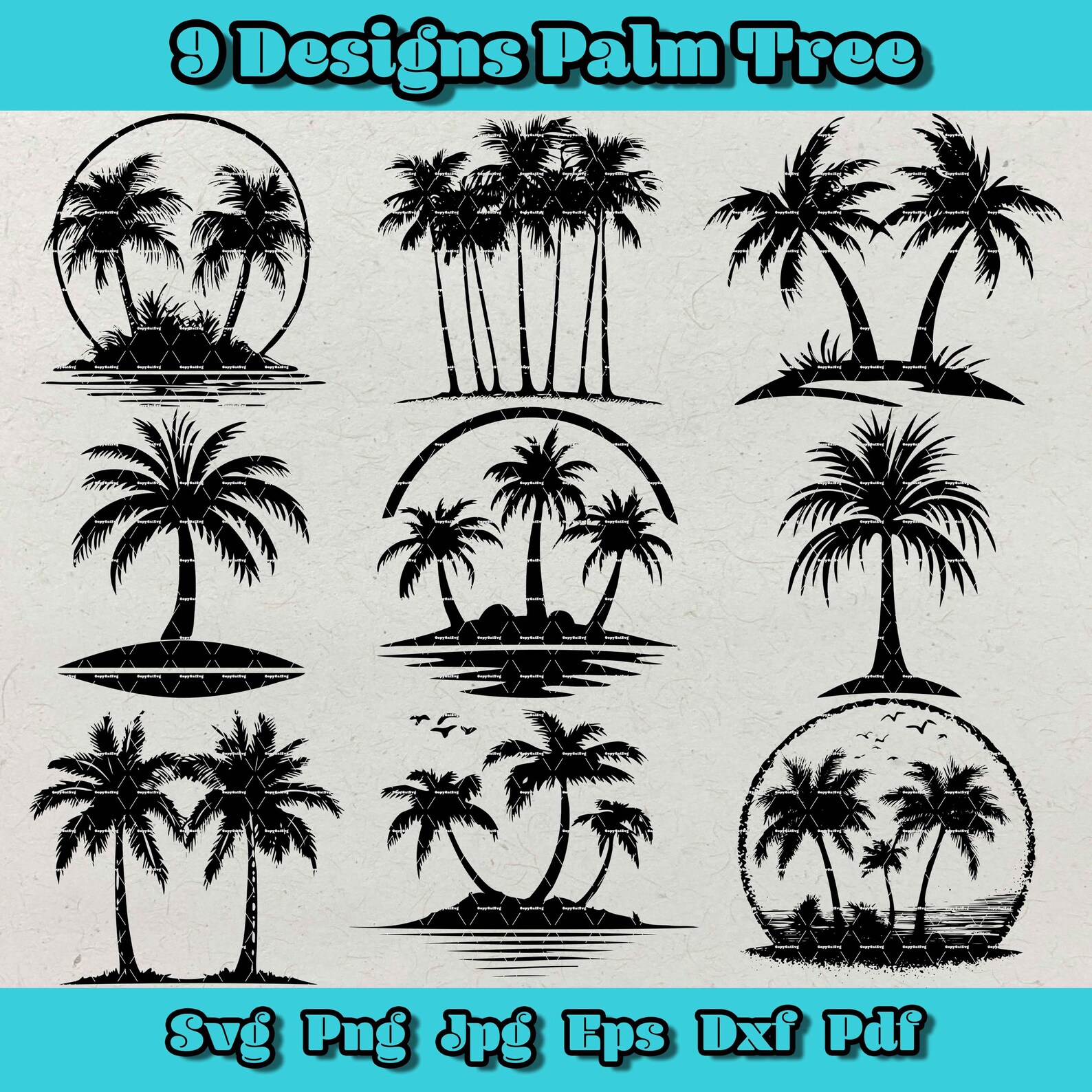 Palm Tree Svg Bundle, Sunset Beach Svg, Sunset Landscape, Nature Scene, Tropical Svg Files Beach ...