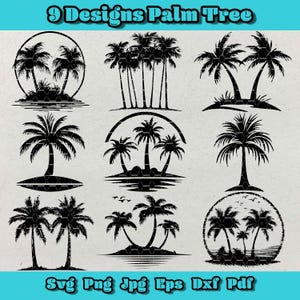 Palm Tree Svg Bundle, Sunset Beach Svg, Sunset Landscape, Nature Scene ...