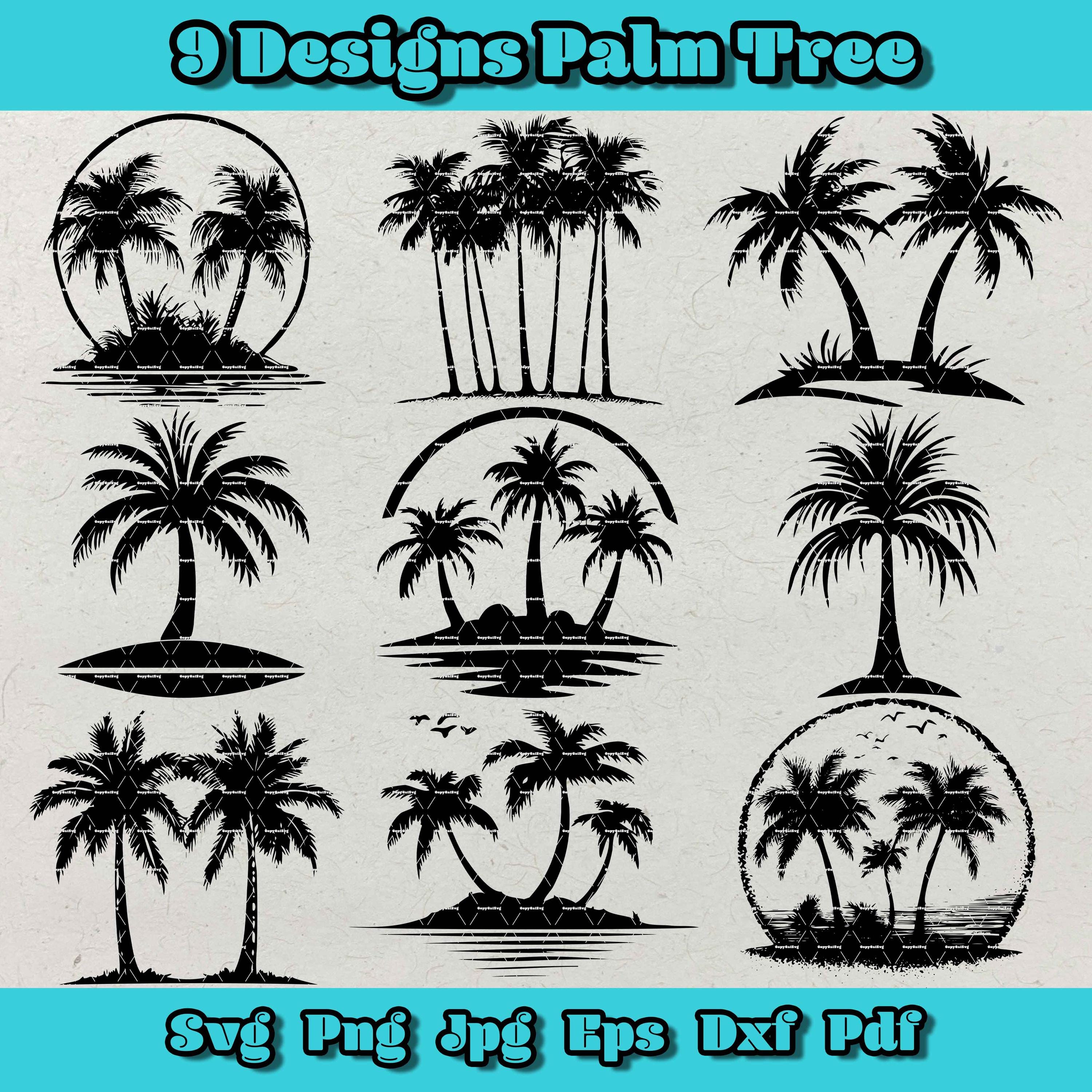 Palm Tree Svg Bundle, Sunset Beach Svg, Sunset Landscape, Nature Scene ...