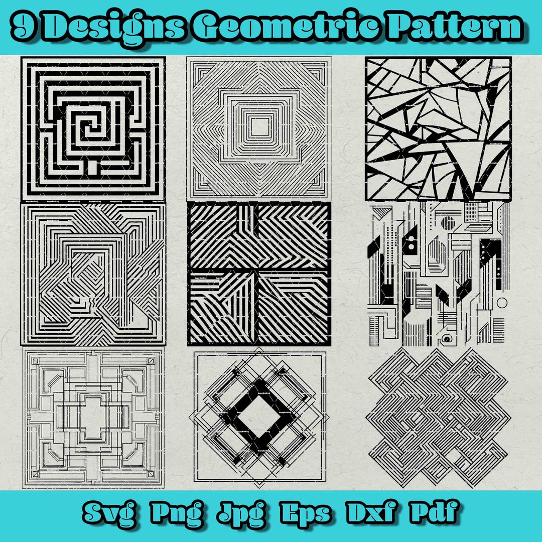 Geometric Design SVG Bundle, Modern Abstract Designs, Geometric Shapes ...