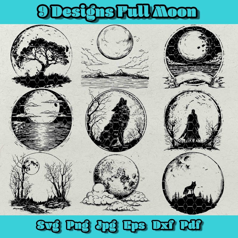 Full Moon - Etsy