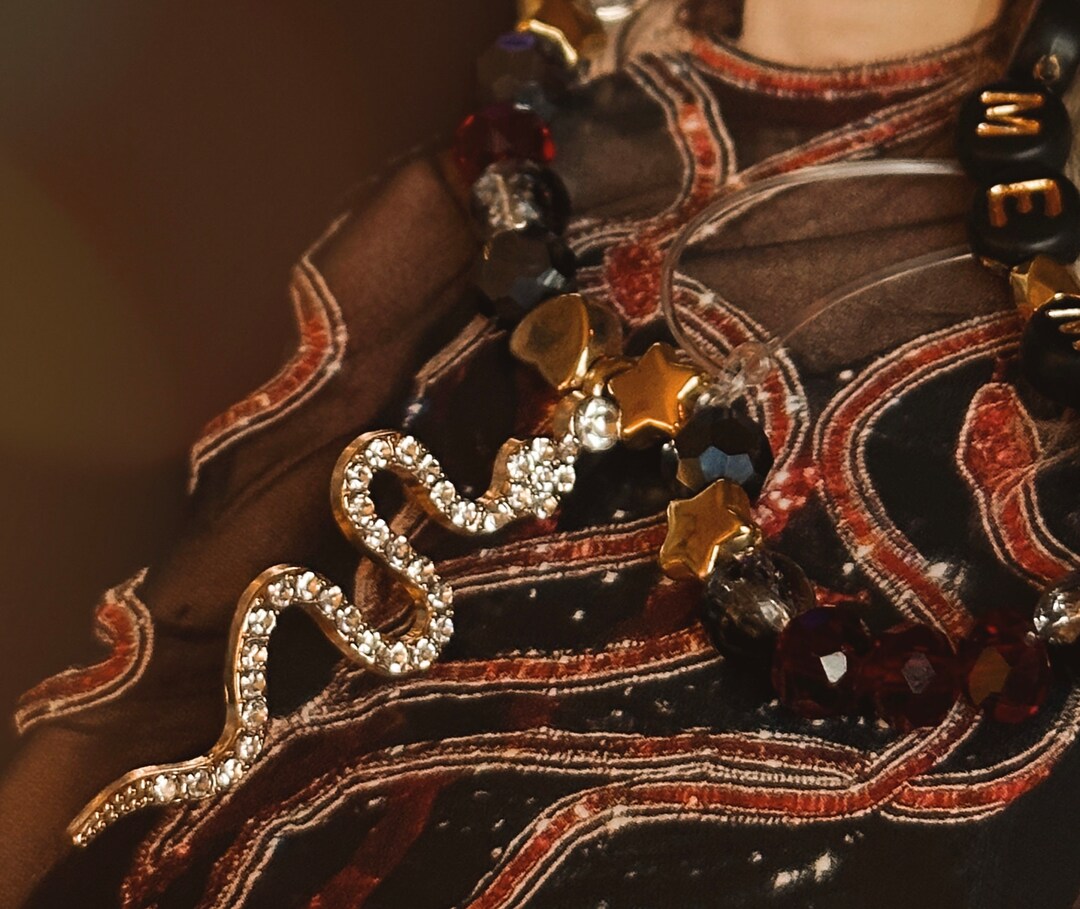 Reputation Taylor Swift Inspired Friendship Bracelet Red Glass Beads ...