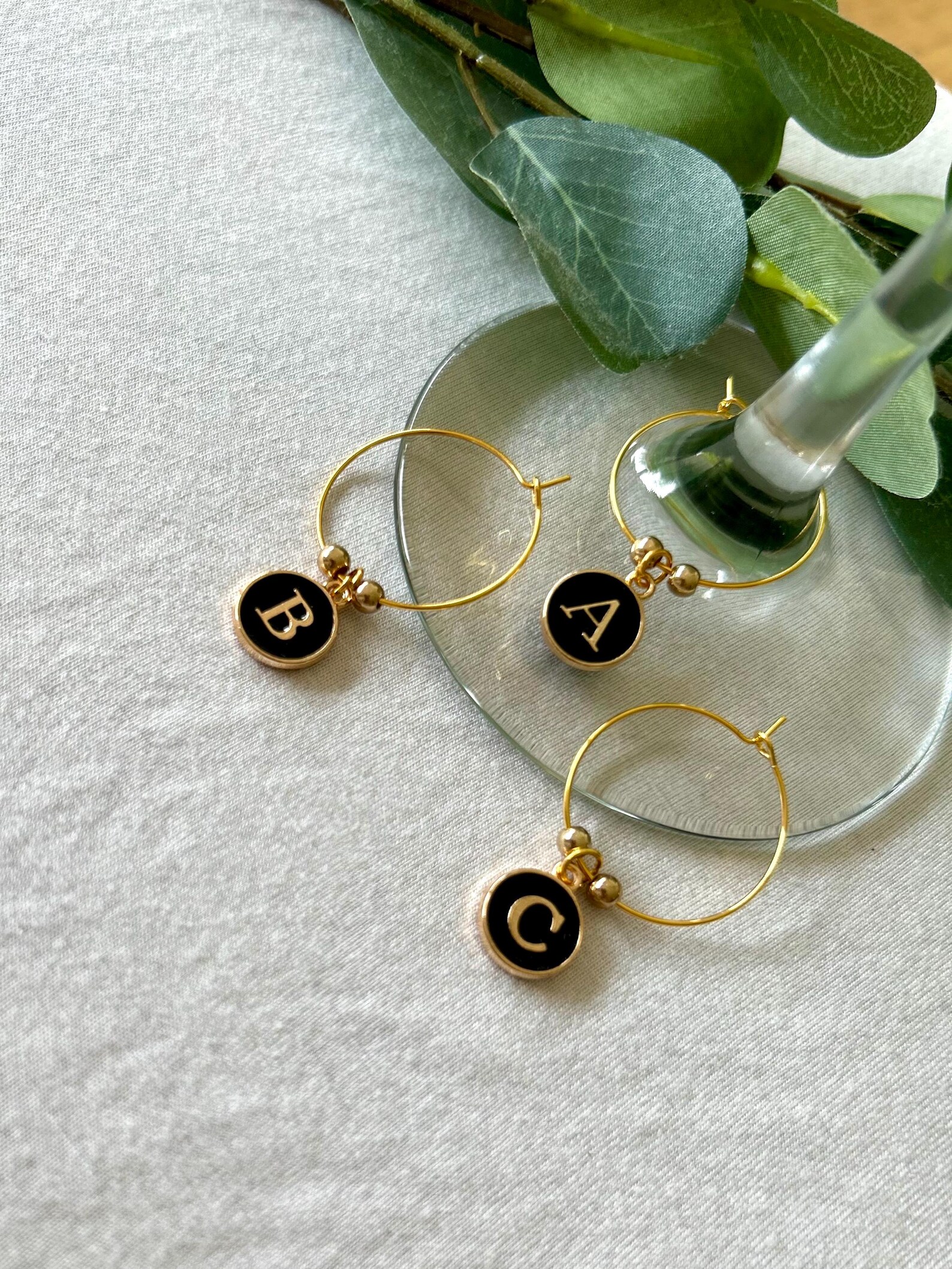 Personalized Initial Wine Glass Charms - Etsy