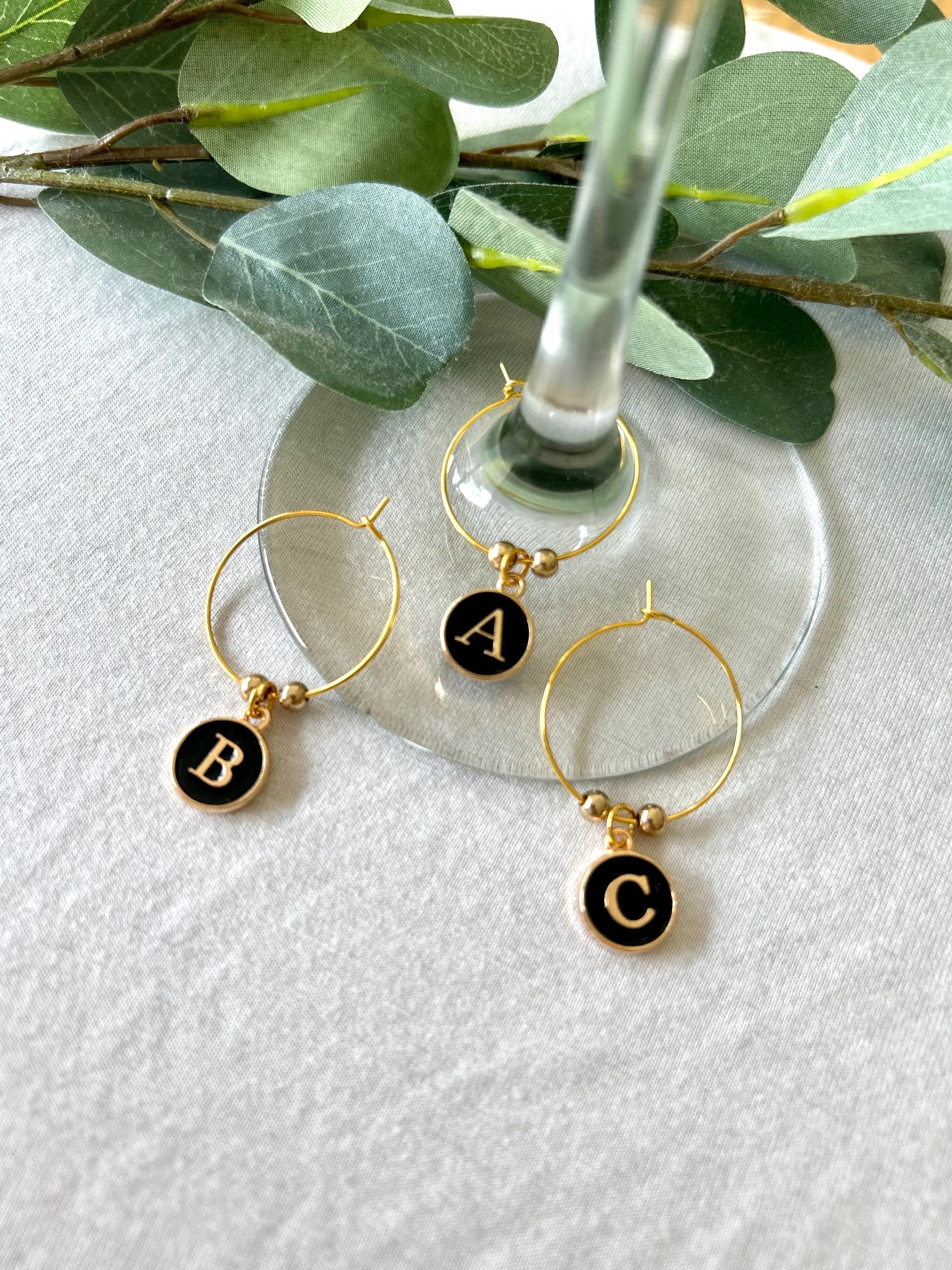Personalized Initial Wine Glass Charms - Etsy